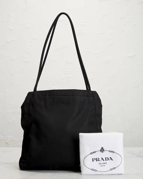 FWRD RENEW Prada Tessuto Tote Bag - Black