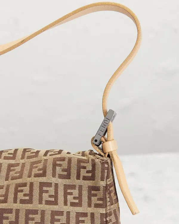 FWRD RENEW Fendi Zucchino Mama Baguette Shoulder Bag - Neutral