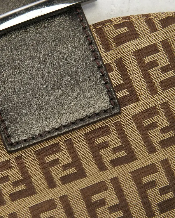 FWRD RENEW Fendi Zucchino Baguette Shoulder Bag - Brown