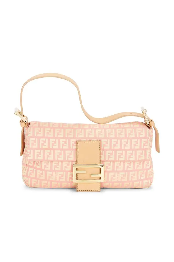 Fendi Zucchino Baguette Shoulder Bag - Pink