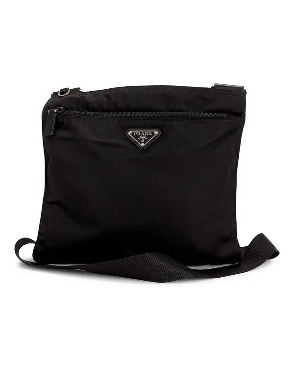 FWRD RENEW Prada Tessuto Flat Messenger Bag