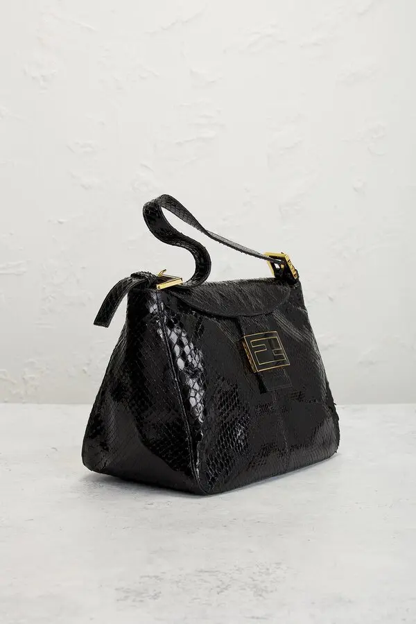 Fendi Snakeskin Baguette Shoulder Bag