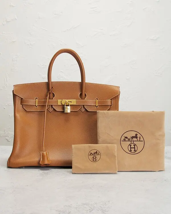 FWRD RENEW Hermes Courchevel Birkin 35 Handbag - Gold