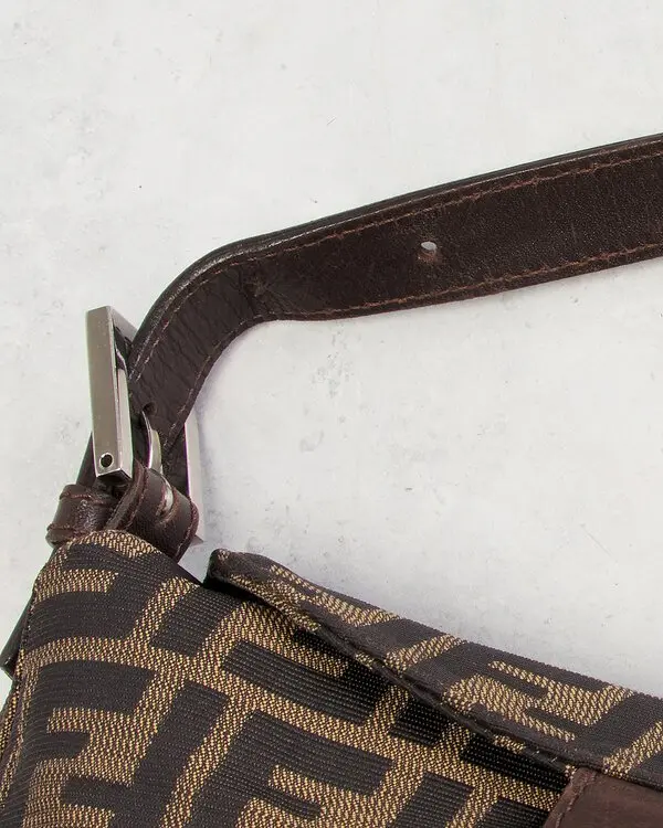 FWRD RENEW Fendi Zucca Mama Baguette Shoulder Bag - Brown