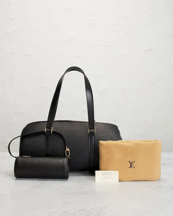 FWRD RENEW Louis Vuitton Epi Soufflot Handbag &amp; Mini Set - Black