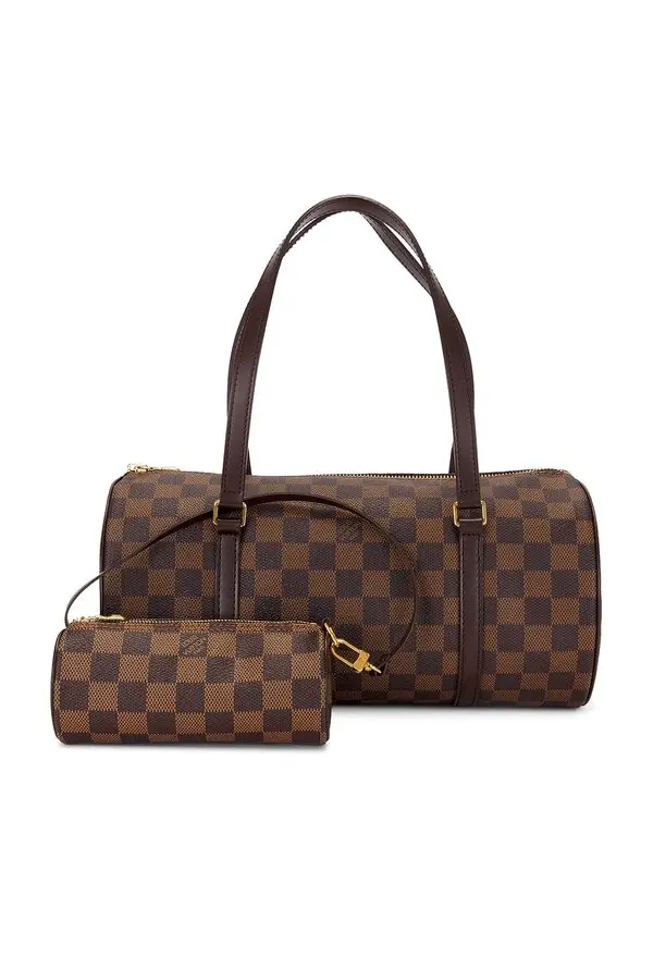 LOUIS VUITTON Damier Ebene Papillon 30 Handbag & Mini Set - Brown