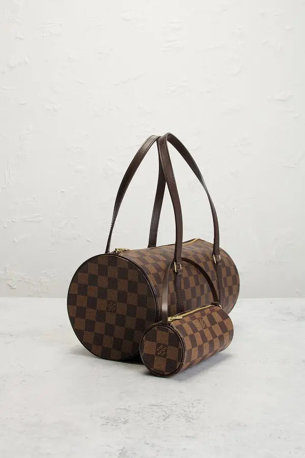 LOUIS VUITTON Damier Ebene Papillon 30 Handbag & Mini Pouch Set - Brown