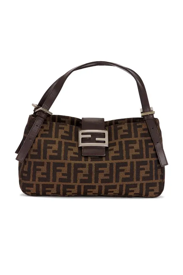 Fendi Zucca Monogram Shoulder Bag - Brown