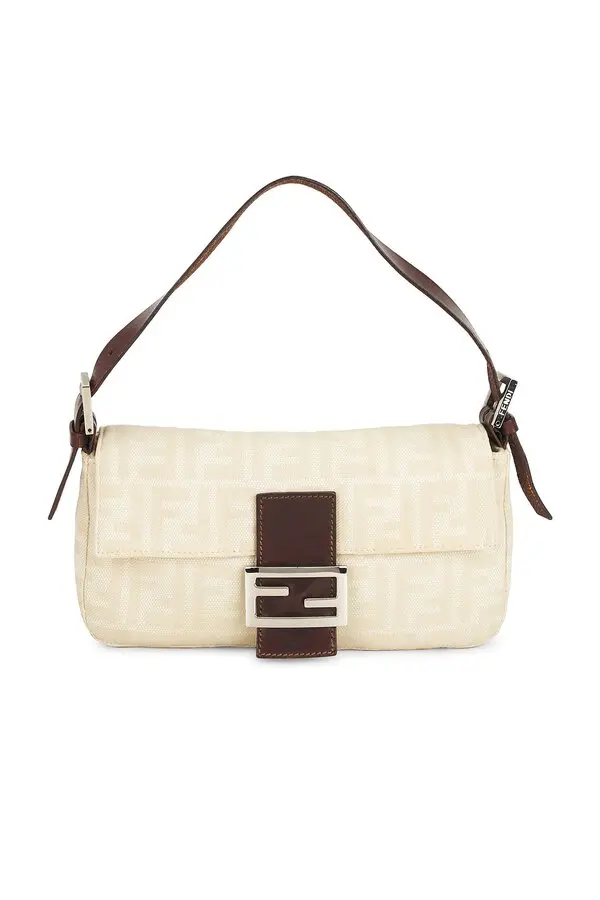 Fendi Zucca Baguette Shoulder Bag - Neutral