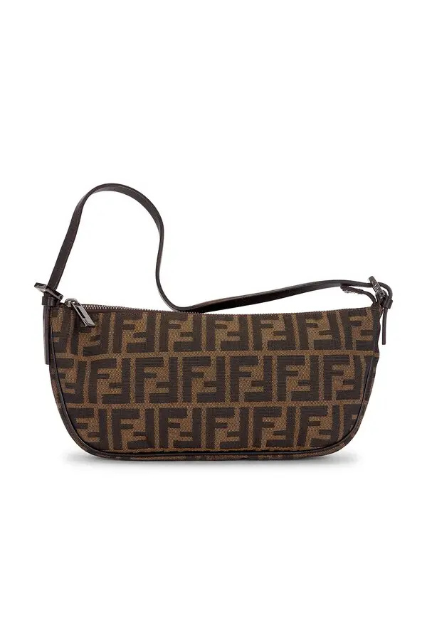 Fendi Zucca Pochette Shoulder Bag - Brown