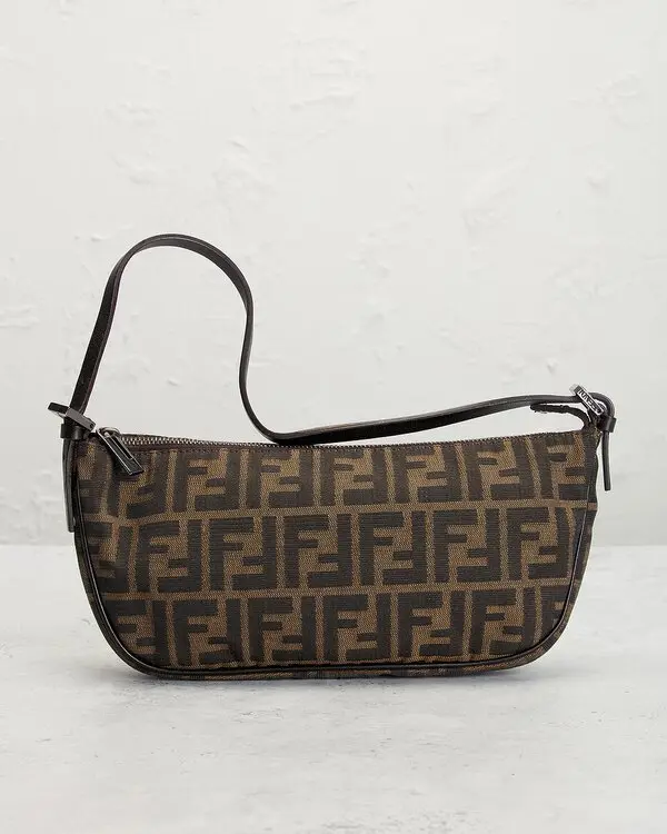FWRD RENEW Fendi Zucca Pochette Shoulder Bag