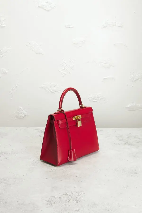 Hermès Box Kelly 25 Handbag - Rouge