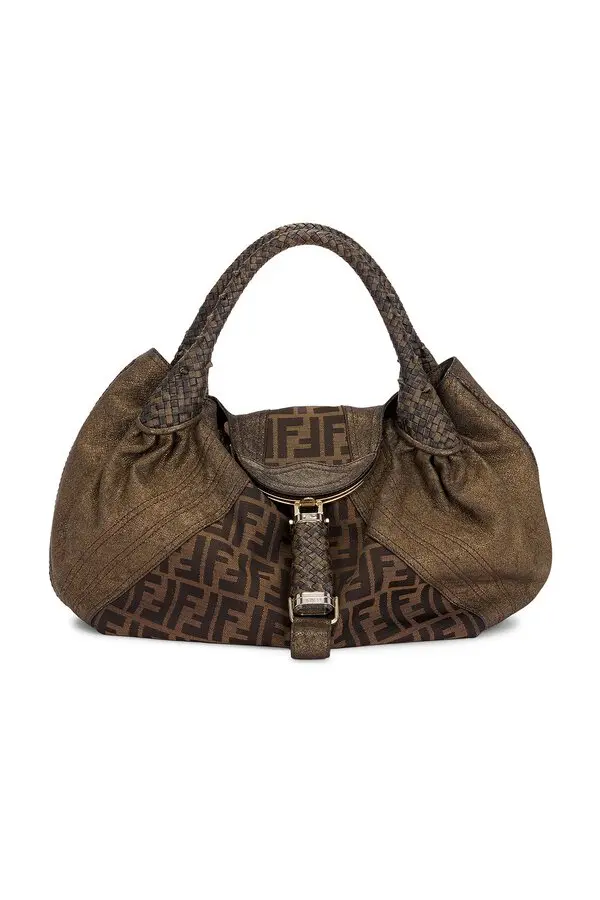 Fendi Zucchino Spy Handbag - Brown