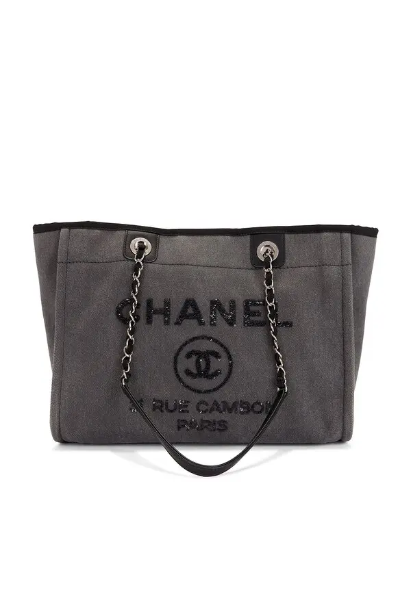 Chanel Small Deauville Tote Bag In Grey - Gray