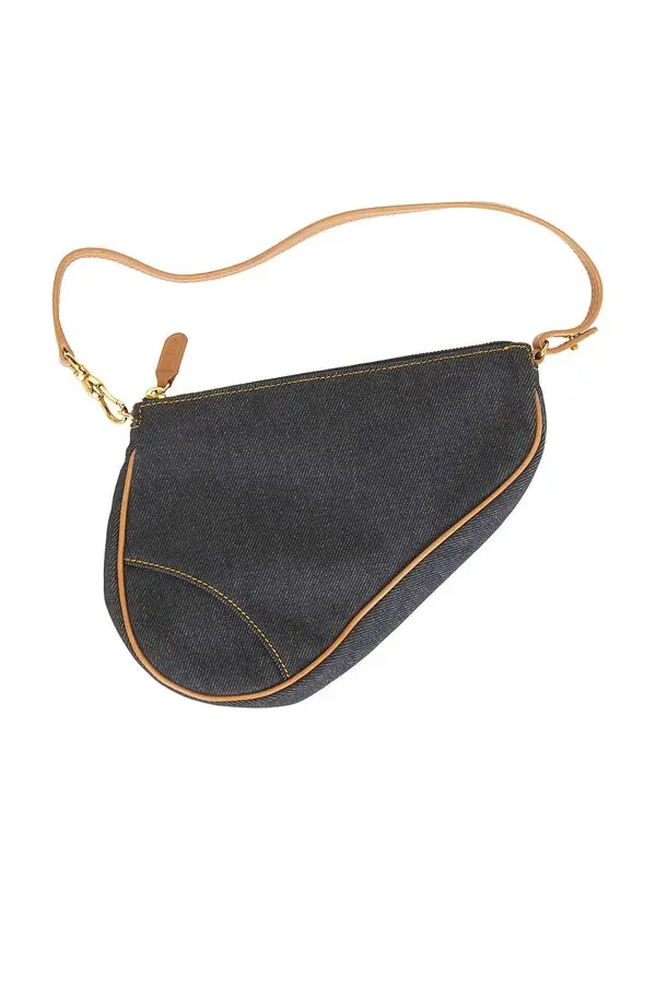 Dior Denim Pochette Saddle Bag - Blue