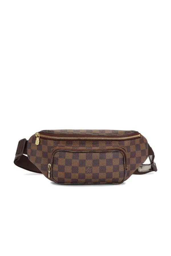 LOUIS VUITTON Damier Ebene Melville Bum Bag - Brown