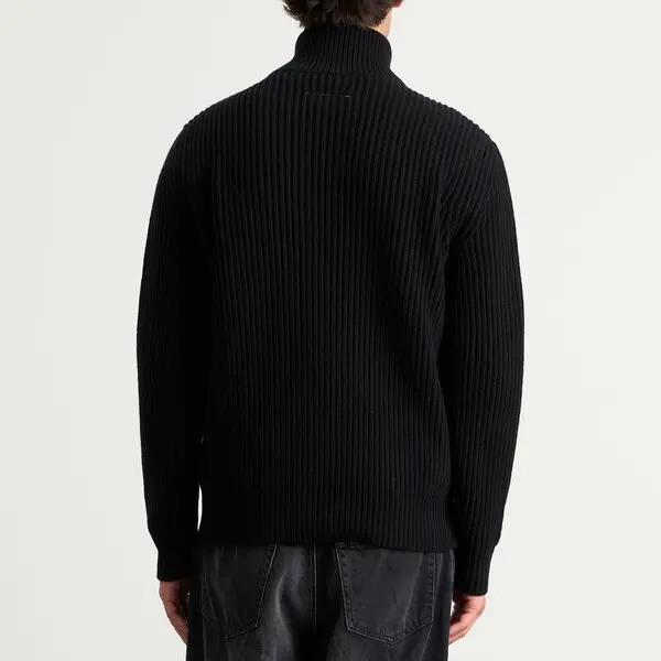 MAISON MARGIELA Zip Through High Neck Jumper - Black