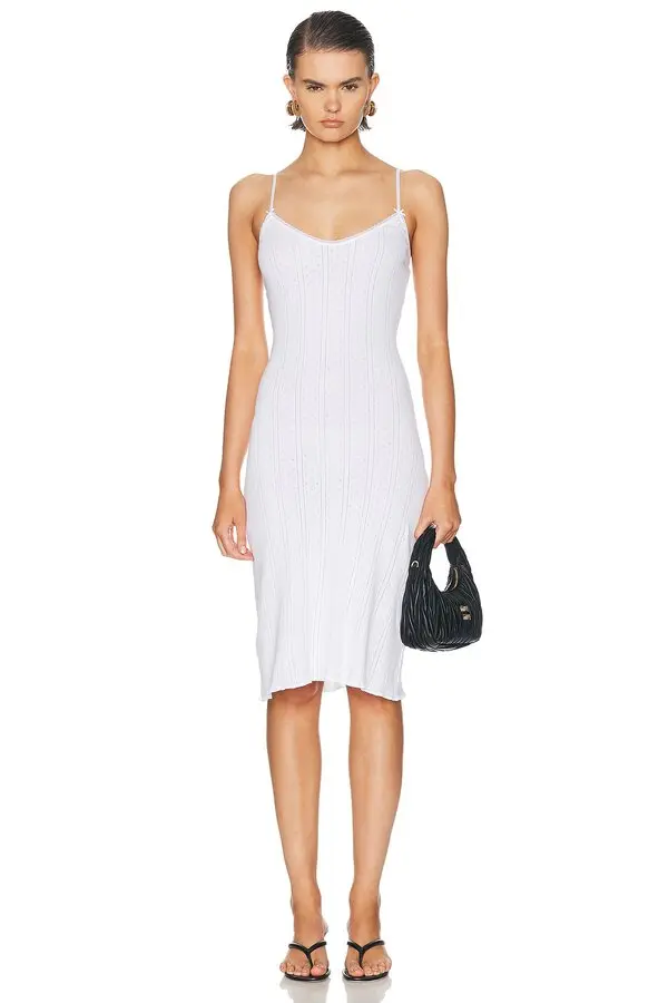 COU COU The Midi Slip Dress - White