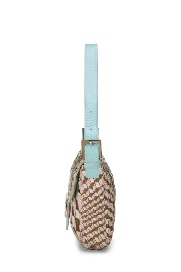 Fendi Multicolor Canvas Embellished Baguette