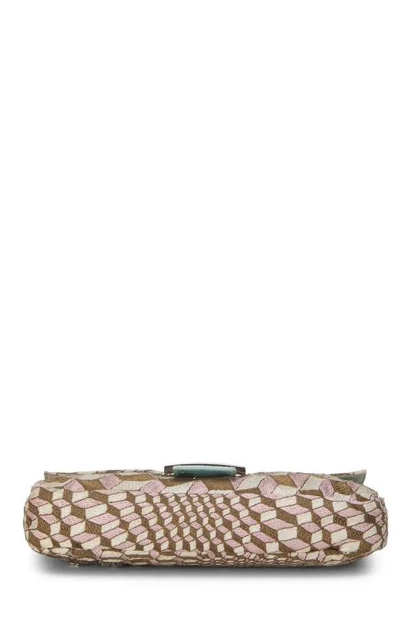 Fendi Multicolor Canvas Embellished Baguette