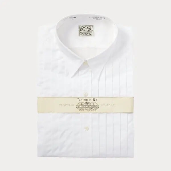 Ralph Lauren Slim Fit French Cuff Tuxedo Shirt - White