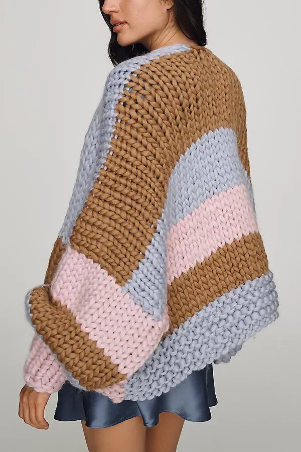 HOPE MACAULAY Noa Wool Chunky Knit Cardigan