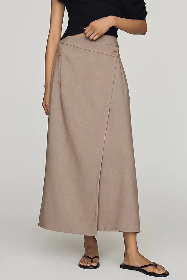 Anthropologie Crossover Wrap Maxi Skirt