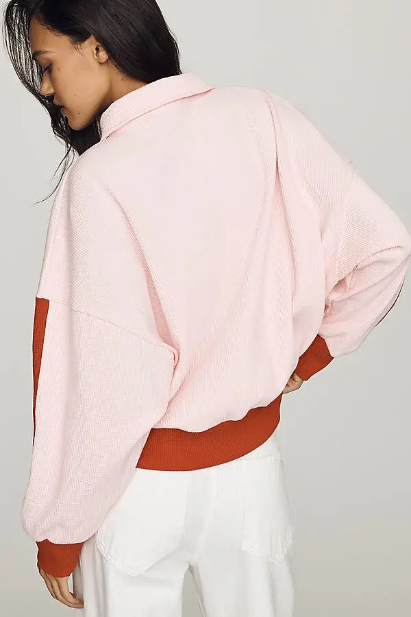 ARAMINTA JAMES Splice Polo Sweatshirt