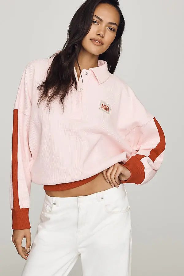 ARAMINTA JAMES Splice Polo Sweatshirt