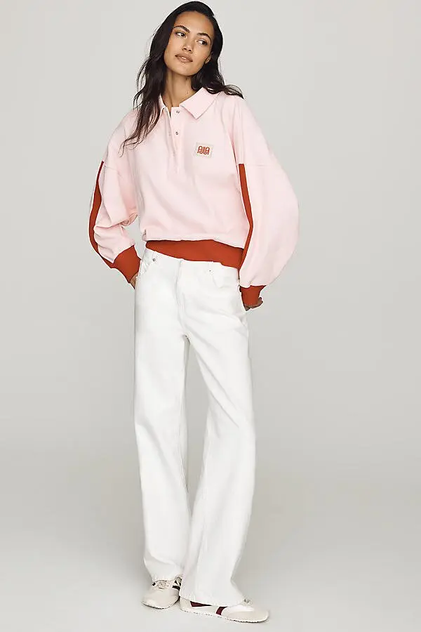 ARAMINTA JAMES Splice Polo Sweatshirt