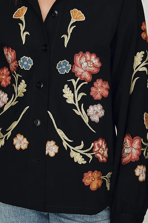 The Great. Cotton Embroidered Button-down Shirt