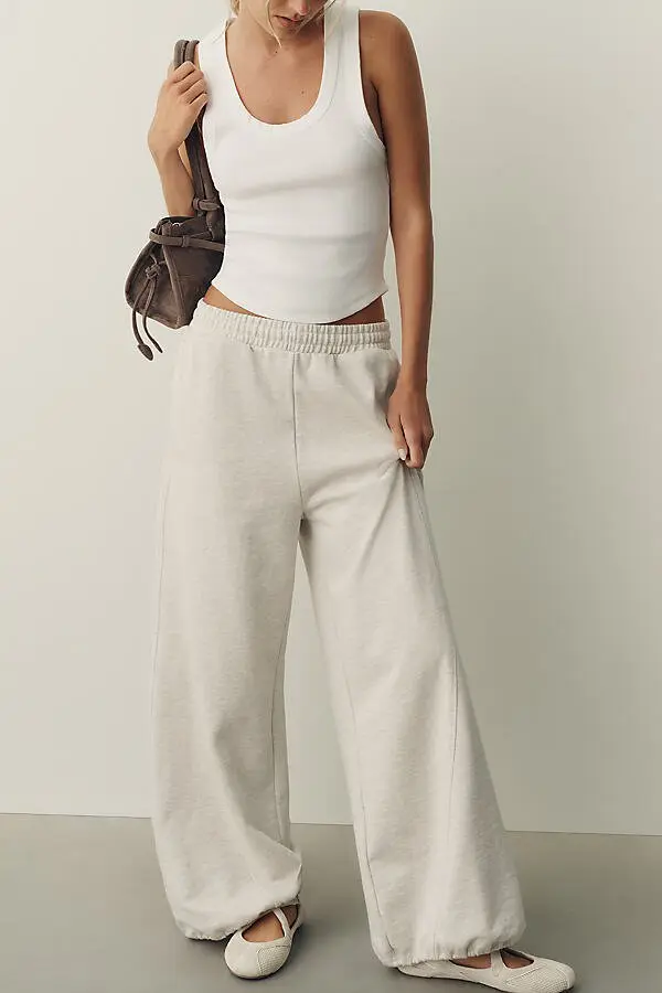 Daily Practice Merva Barrel-leg Pants - Light Grey