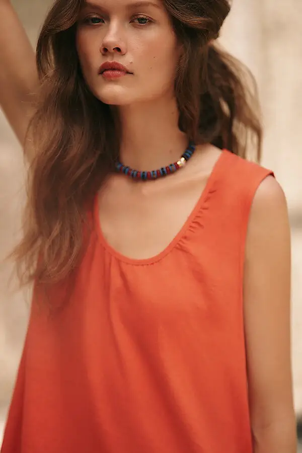 Anthropologie Beaded Statement Necklace - Plum