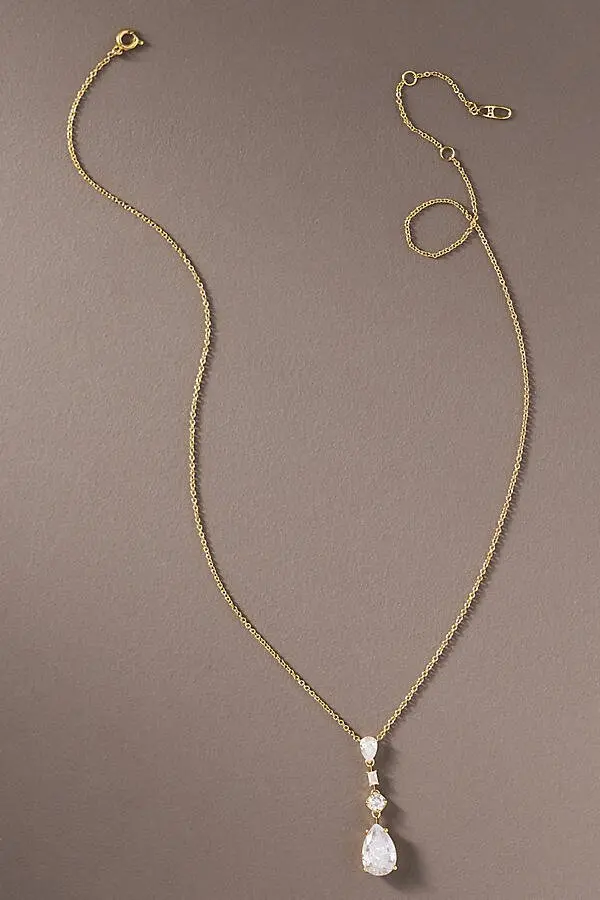 Nadri Runaway Pear Drop Necklace - Gold