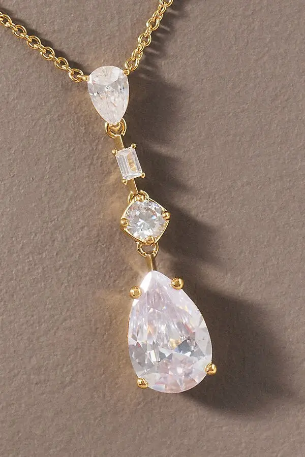 Nadri Runaway Pear Drop Necklace