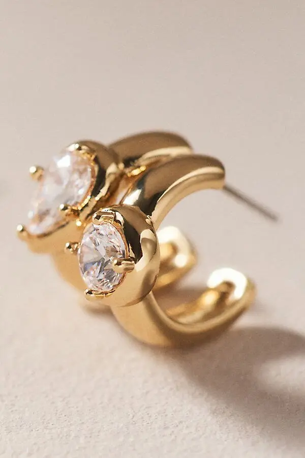 Anthropologie Toi Et Moi Bezel Hook Earrings