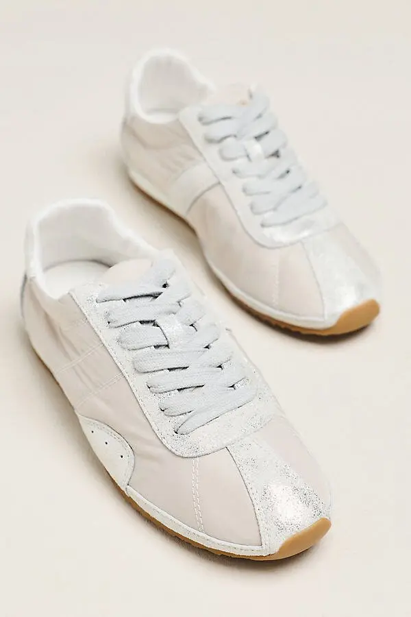 J Shoes Silver Leather Sneakers