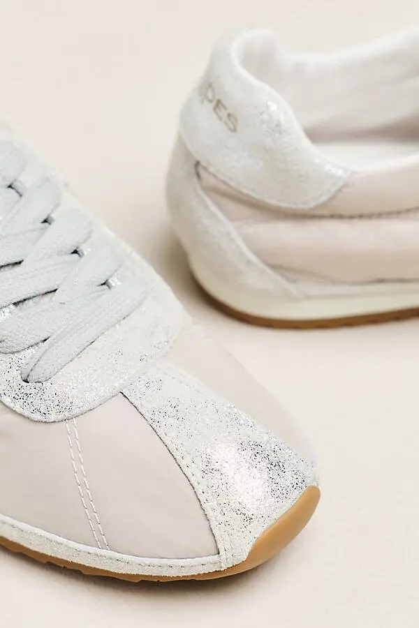 J Shoes Silver Leather Sneakers