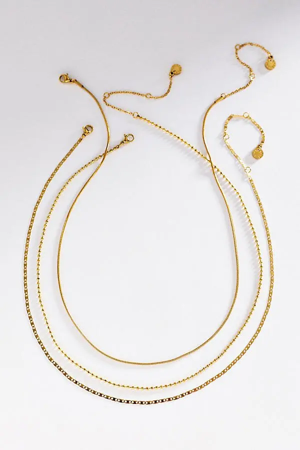 Baublebar Anita Water-resistant Necklaces, Set Of 3 - Gold