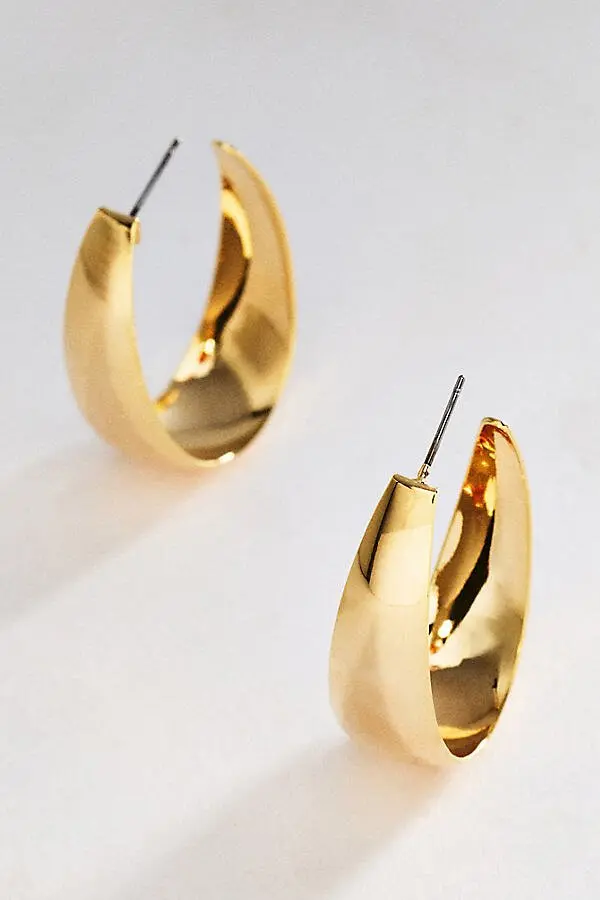Anthropologie Chunky Hoop Earrgs - Gold