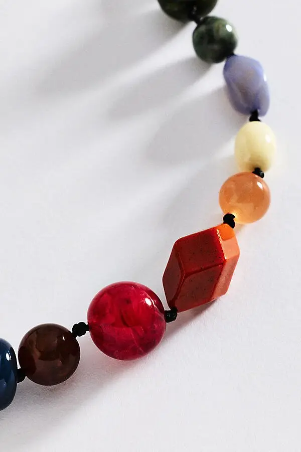 Anthropologie Beaded Cord Necklace - Multi