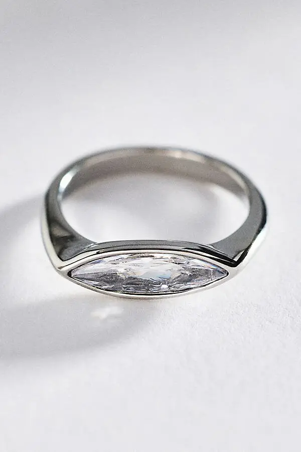 Anthropologie Delicate Marquise Rg - Silver
