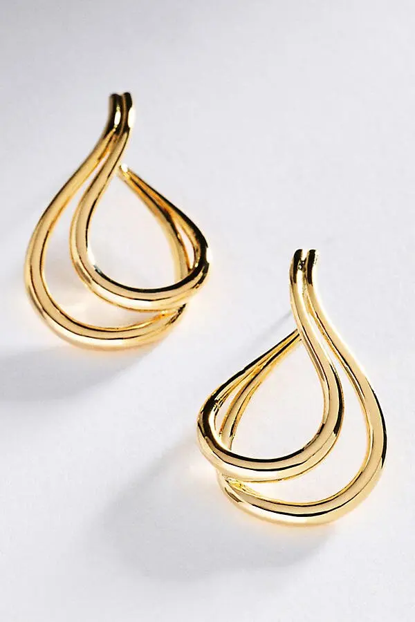 Anthropologie Twisted Teardrop Earrgs - Gold