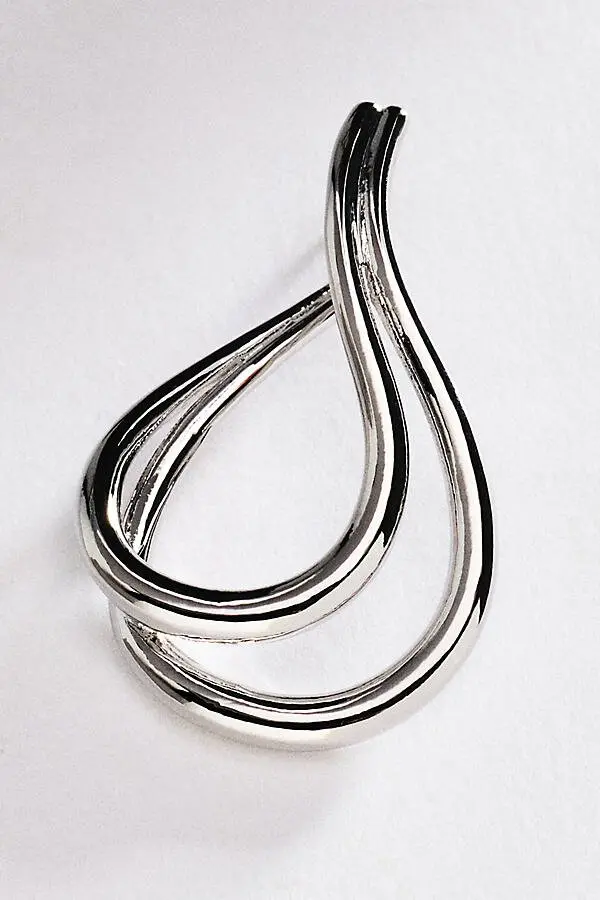Anthropologie Twisted Teardrop Earrings - Silver