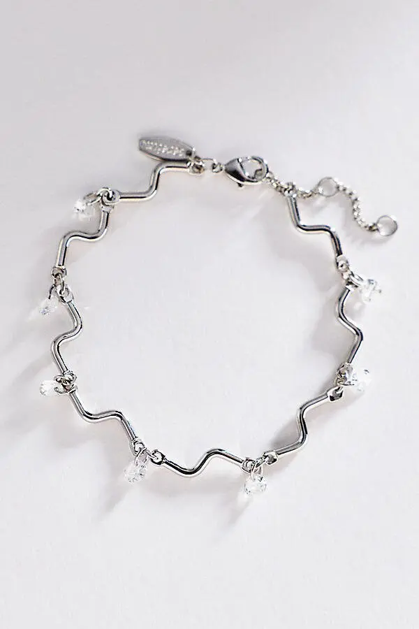 Anthropologie Swirled Crystal Bracelet - Silver