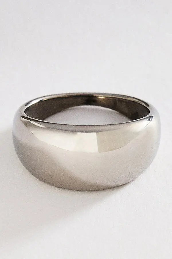 Anthropologie Clean Stack Rg - Silver