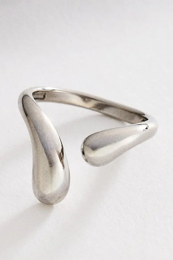 Anthropologie Open Molten Rg - Silver