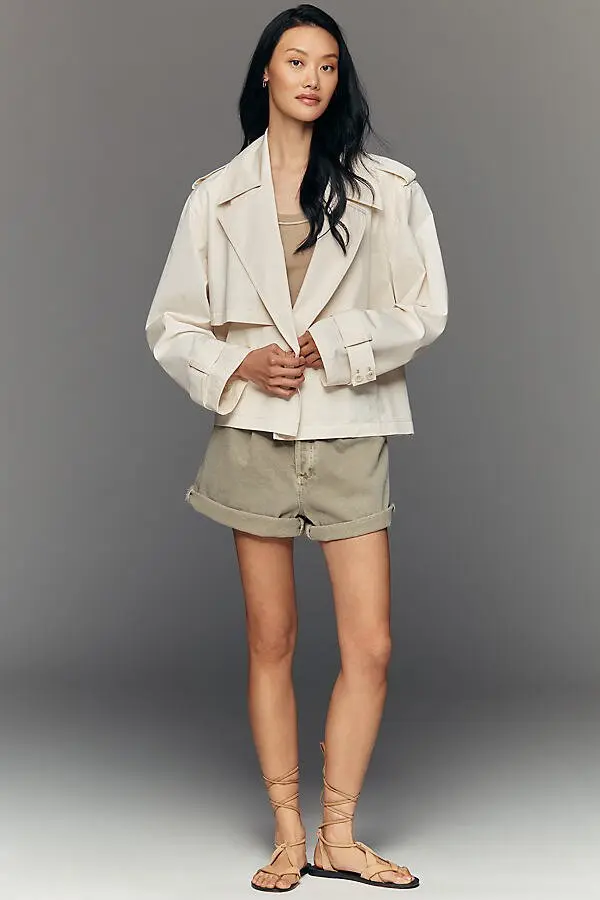 Joe's Jeans Cropped Trench Coat Jacket