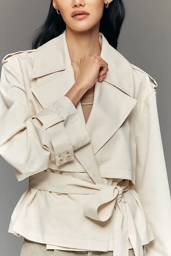 Joe's Jeans Cropped Trench Coat Jacket
