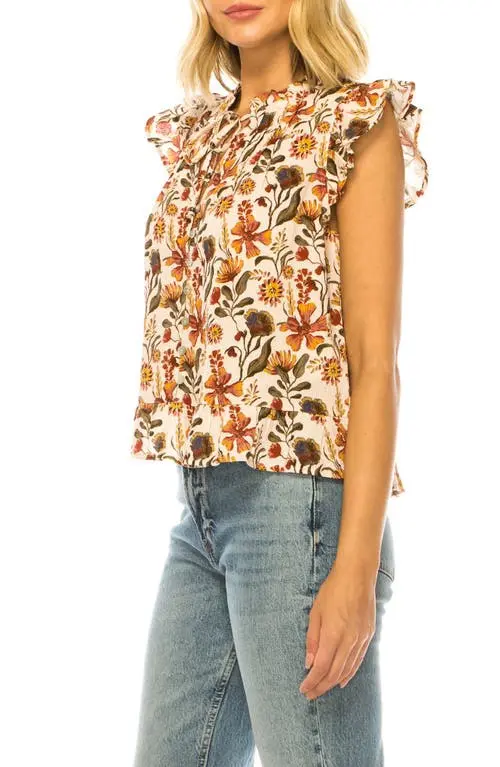 A COLLECTIVE STORY Floral Ruffle Hem Top